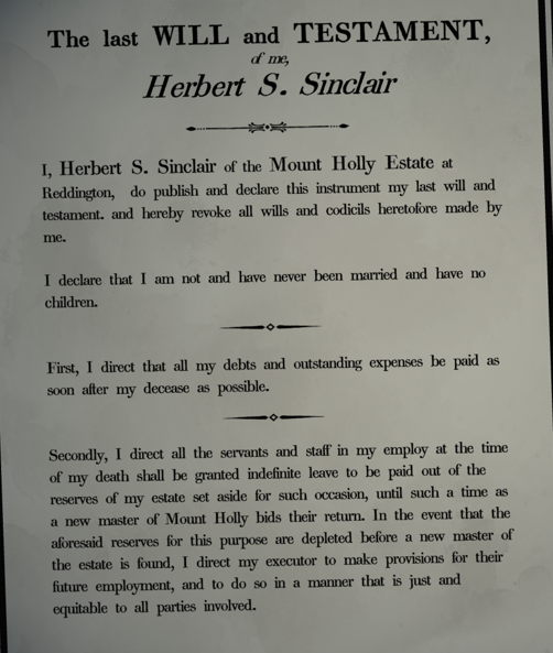 The last WILL and TESTAMENT, of me,Herbert S. Sinclair – EuProfessor ...